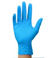China Blue Disposable Nitrile Gloves Hand Protection Powder Free for sale