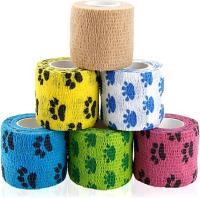 China Wholesale Self-Adhesive Nonwoven Elastic Vet Wrap Dog Paw Bandage Vetraps Cohesive Bandage for sale