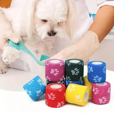 China Medical Grade Elastic Vet Wrap Cohesive Bandage Non-Sterile Class I Device Self-Adherent Flexible Wrap for Dog Cat Wound Care & Joint Support for sale