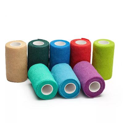 China Veterinary Consumables Non-woven Elastic Self Adhesive Bandage Vet Wrap Latex Free for Horse Racing Protection Skin Color Athletic Cohesive Bandage for sale