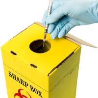 China Eco-Friendly Biohazard Disposal Box for Sharps and Waste | Locking Lid, Compact Design for sale