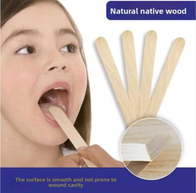 China Disposable 6-inch Birchwood Tongue Depressor Splinter-Free Medical Stick for ENT Examination for sale