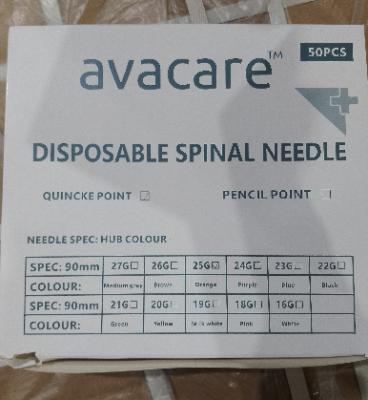 China Medical Grade Spinal Anesthesia Needle with Quincke Tip and Pencil Point Whitacre Type for Atraumatic Lumbar Puncture in 25G 26G 27G for sale