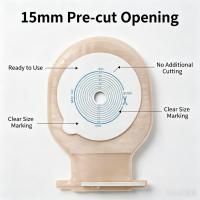 China One-Piece Adhesive Ostomy Bag Open-End Drainable Colostomy Pouch Disposable Stoma Care Fecal Bag CE Certified Class I Adult for sale