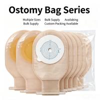 China One-Piece Adhesive Ostomy Bag Open-End Drainable Colostomy Pouch Disposable Stoma Care Fecal Bag CE Certified Class I Adult for sale