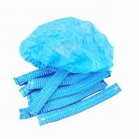 China Mob Dust Caps Disposable Medical Non Woven Strip Cap Bouffant Head Cover Surgical Doctor Nurse Hat Double Elastic Clip Caps for sale