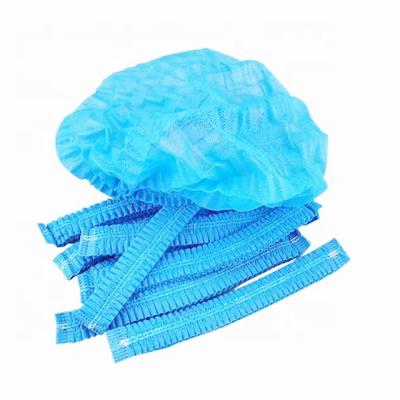 China Mob Dust Caps Disposable Medical Non Woven Strip Cap Bouffant Head Cover Surgical Doctor Nurse Hat Double Elastic Clip Caps for sale
