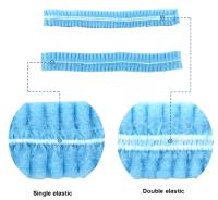China Mob Dust Caps Disposable Medical Non Woven Strip Cap Bouffant Head Cover Surgical Doctor Nurse Hat Double Elastic Clip Caps for sale