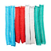 China Mob Dust Caps Disposable Medical Non Woven Strip Cap Bouffant Head Cover Surgical Doctor Nurse Hat Double Elastic Clip Caps for sale