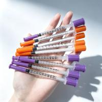 China Disposable Insulin Syringe 0.5cc 1cc  Medical Etral Thin Wall Insulin Syringes with Customized Color for sale
