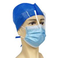 China 17.5*9.5CM Antifog Mask Disposable Medical Face Mask with Eye Shield for sale