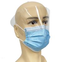China 17.5*9.5CM Antifog Mask Disposable Medical Face Mask with Eye Shield for sale