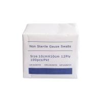 China Medical Surgical Gauze Swab Non Sterile 10*10cm 12ply  40S Gauze Swab 100pcs/pkt For Hospital Use for sale