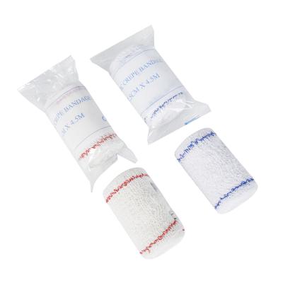 China Disposable 5CM*4.5M Crepe Medical Bandage with Clips for Wound Dressing and Elastic Medical Bandage Support for sale