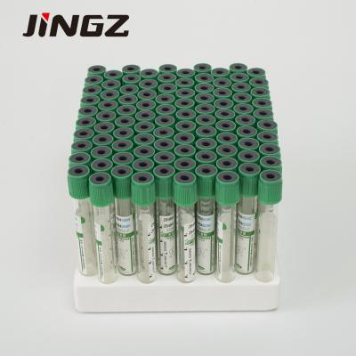 China 2-5ml Glass Plastic Blood Sample Collection Tube Green Lithium Heparin Vacuum for sale