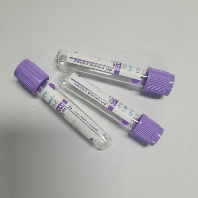China Glass PET K2 Edta Vacuum Tubes 2ml 3ml 4ml Purple Cap Blood Tube for sale