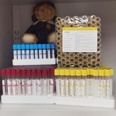 China OEM 100pcs/Rack Blood Test Bottle Addictive Clot Activator/Sodium Citrate/Heparin/Fluoride for sale