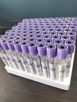 China Plastic And Glass 13*100mm Purple Cap Blood Test Tube With Press Cap Closure for sale
