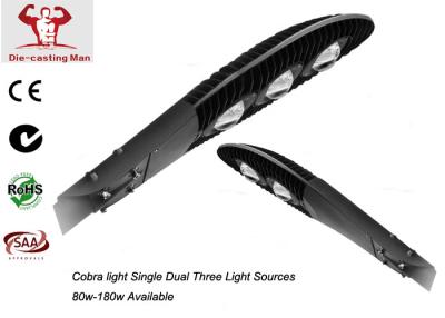China 180W High Power Triple Light Sources Aluminum Die Cast LED Street Light Housing Black Color for Main Street Roadway for sale