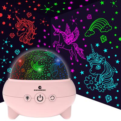 China RGB Dinosaur Unicorn Star Projector Night Light - 120×120×125 mm with 9 Color Modes and 360° Rotation for sale