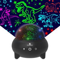 China ABS PVC Dinosaur Light Projector with 8 Color Modes, 360° Rotation and 120×120×125mm Size for Kids Room for sale