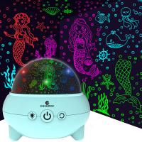 China Mermaid Sea Animal Projection Night Light with 9 RGB Modes, 360° Rotation, and 120×120×125mm Size for sale