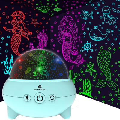 China Mermaid Sea Animal Projection Night Light with 9 RGB Modes, 360° Rotation, and 120×120×125mm Size for sale
