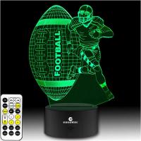 China 3D Illusion Football Night Light with 7 Colors and Remote Control - 190x200mm LED Sports Lamp for sale