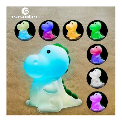 China RGB Dinosaur Silicone Night Light with 7 Colors, 5V 0.5W Power, Switch Button Control and Rechargeable Battery for sale