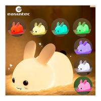 China 106x78.5x140mm Silicone Rabbit Night Light with 7 Colors, 10-Hour Battery, and Touch Control for sale