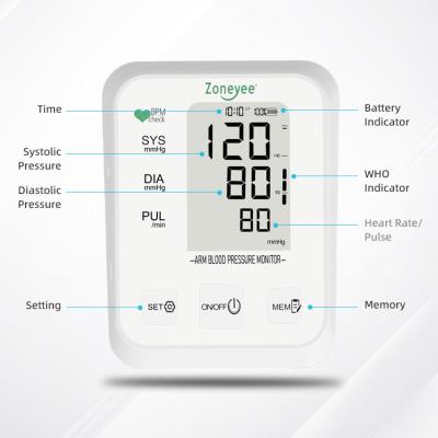 China Large LCD Automatic Digital Smart Sphygmomanometer With Voice Broadcast White Upper Arm Blood Pressure Meter Bp Monitor for sale