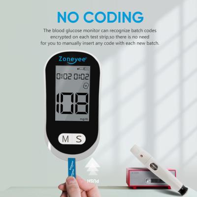 China Portable Code Free Digital Glucometer With Small Volume Blood Sugar Monitor Blood Glucose Meter Kit With Test Strips for sale
