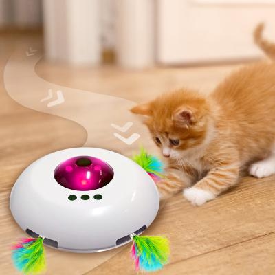 China Active Play Cat Interactive Toys With Automatic Feather ABS Plastic Construction for sale