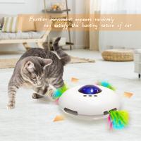 China Active Play Cat Interactive Toys With Automatic Feather ABS Plastic Construction for sale