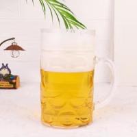 China Custom Branded Plastic Beer Cups 500ml PS Plastic Stein Glass Thick Wall Design for sale