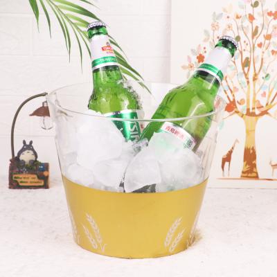 China 3L Capacity Clear Acrylic Ice Bucket With Detachable Metal Base For Parties Bars for sale
