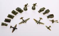 China 15pc Green Creative Adventure Figure Models DIY Scene Toys with Battleship and Tanks for sale