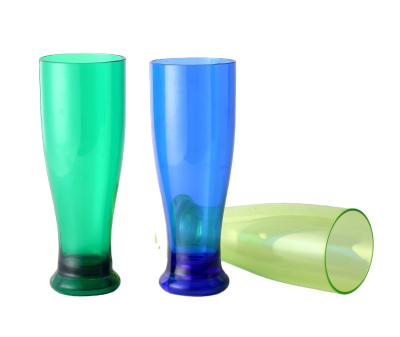 China 22oz Capacity Pilsner Beer Glass Custom Printing Polystyrene Plastic Oktoberfest Mugs for sale
