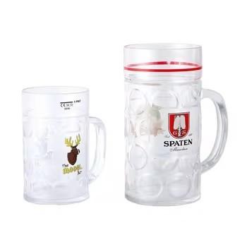China 500ml PS Plastic Beer Cup German Style Tankard With Handle Food Grade for sale
