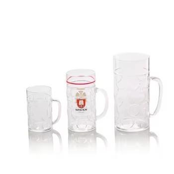 China 40oz Clear PS Plastic Beer Stein Mug Shatterproof Unbreakable With Handle BPA Free for sale