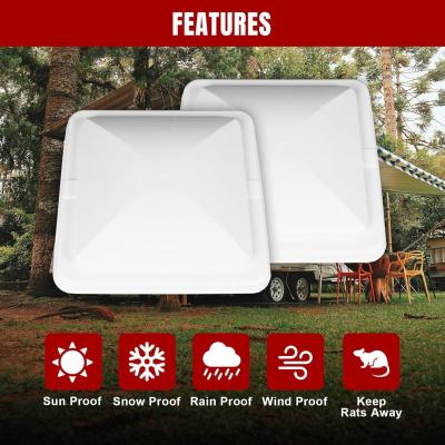China UV Resistant Polypropylene RV Roof Vent Cover Replacement White Color 14 Inch for sale