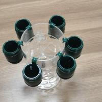 China 25ml 50ml Whiskey Barrel Shaped Shot Glasses Wooden Grain Finish Unique Designs for sale