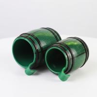 China 25ml 50ml Whiskey Barrel Shaped Shot Glasses Wooden Grain Finish Unique Designs for sale