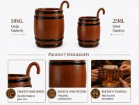 China Shatter Resistant Small Plastic Shot Cups 25ml Plastic Whisky Tumblers Barrel Designs with Hook for sale