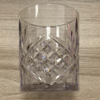 China 325ml Capacity Plastic Whiskey Glass with Custom Pattern Design and Food Grade PS Material for sale