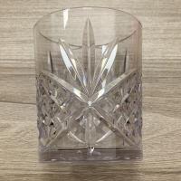 China 325ml Capacity Plastic Whiskey Glass with Custom Pattern Design and Food Grade PS Material for sale