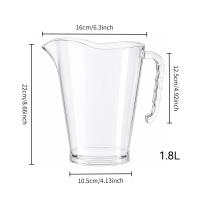 China 1.8L Thick Heavy Duty PS Plastic Pitcher Water Jug with Custom Logo for sale