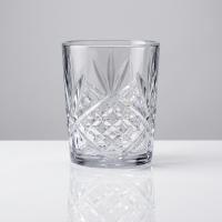 China 325ml Capacity Plastic Whiskey Glass with Custom Pattern Design and Food Grade PS Material for sale