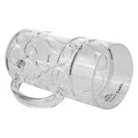 China Christmas Gift Glass Beer Mug 500ml Large Handle Beer Cup for Summer BBQ Party Bar Home Drinking Fathers Day Gift for sale