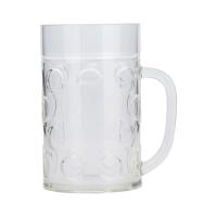 China Christmas Gift Glass Beer Mug 500ml Large Handle Beer Cup for Summer BBQ Party Bar Home Drinking Fathers Day Gift for sale